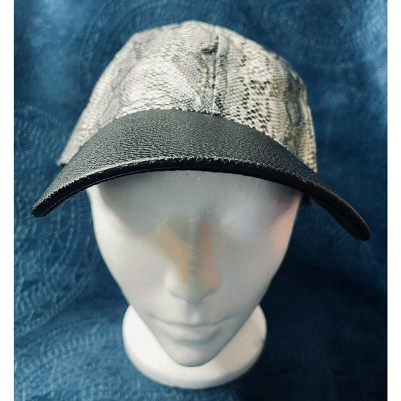 Olive & Pique | Accessories | Python Gray Snake Skin Black Baseball Cap ...